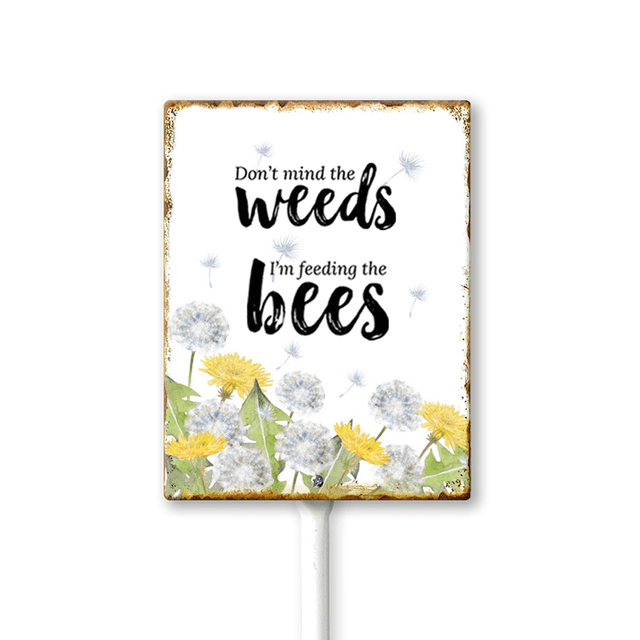 Eveokoki Don't Mind The Weeds I'm Feeding The Bees Yard Sign with ...