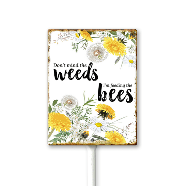Eveokoki Don't Mind The Weeds I'm Feeding The Bees Yard Sign with ...