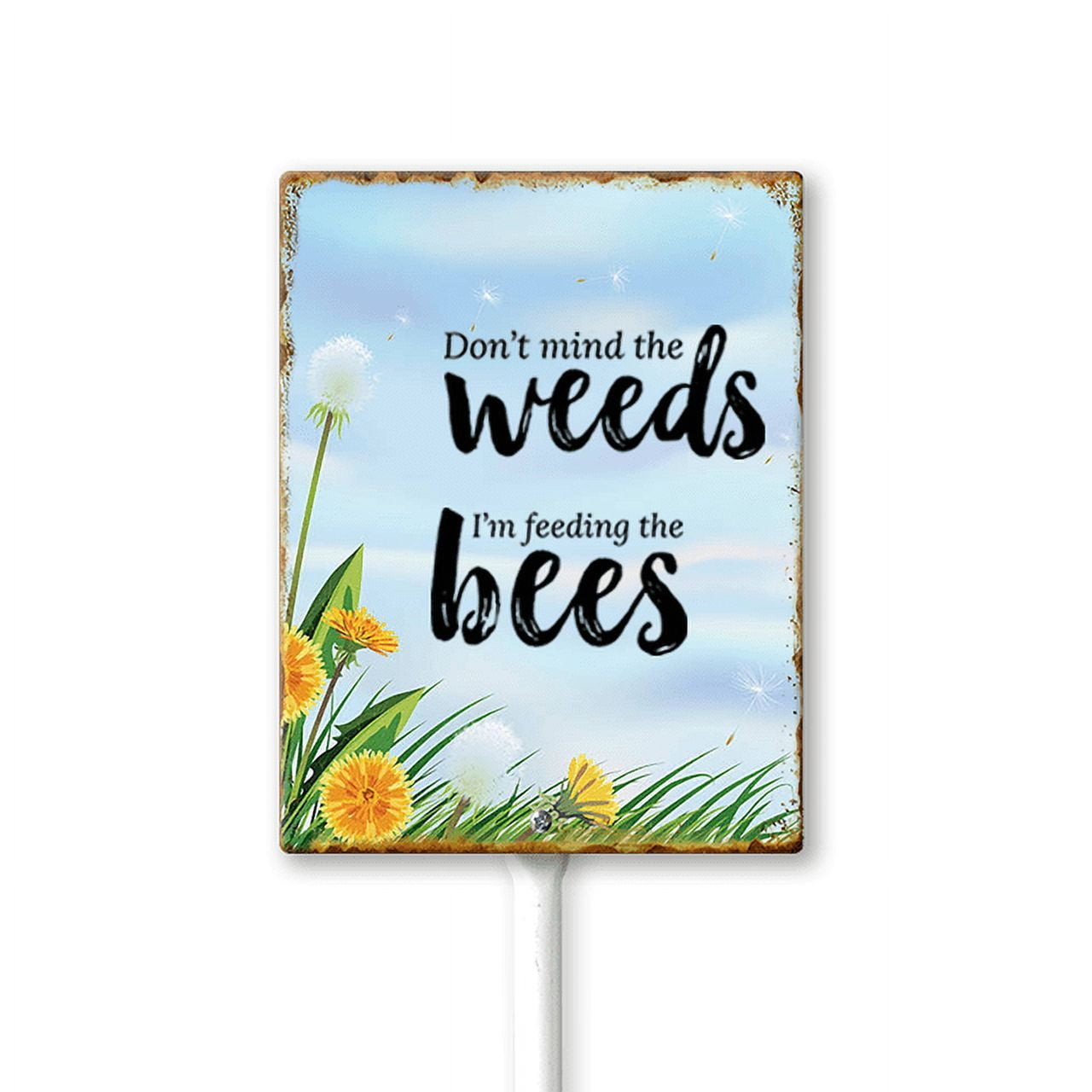 Eveokoki Don't Mind The Weeds I'm Feeding The Bees Yard Sign with ...