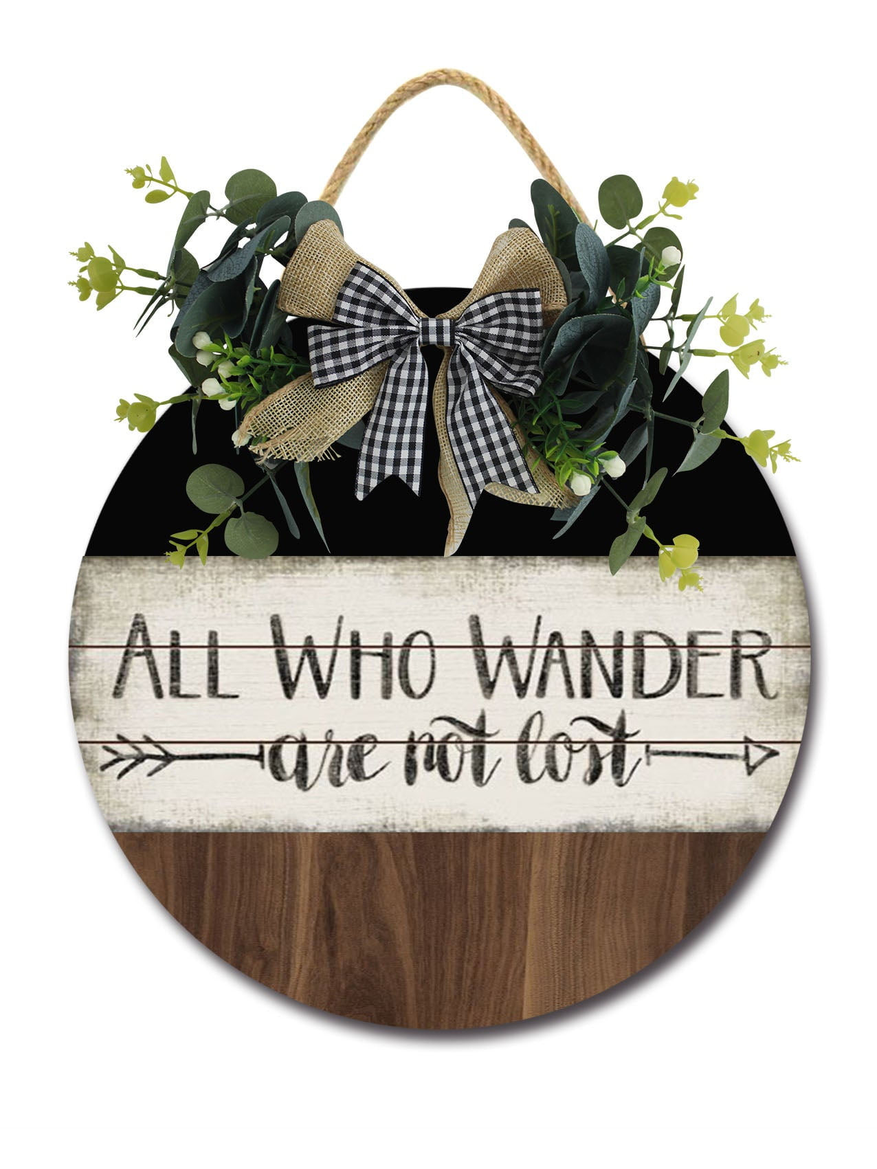 Eveokoki Door Decor All Who Wander Sign for Front Door Porch ...