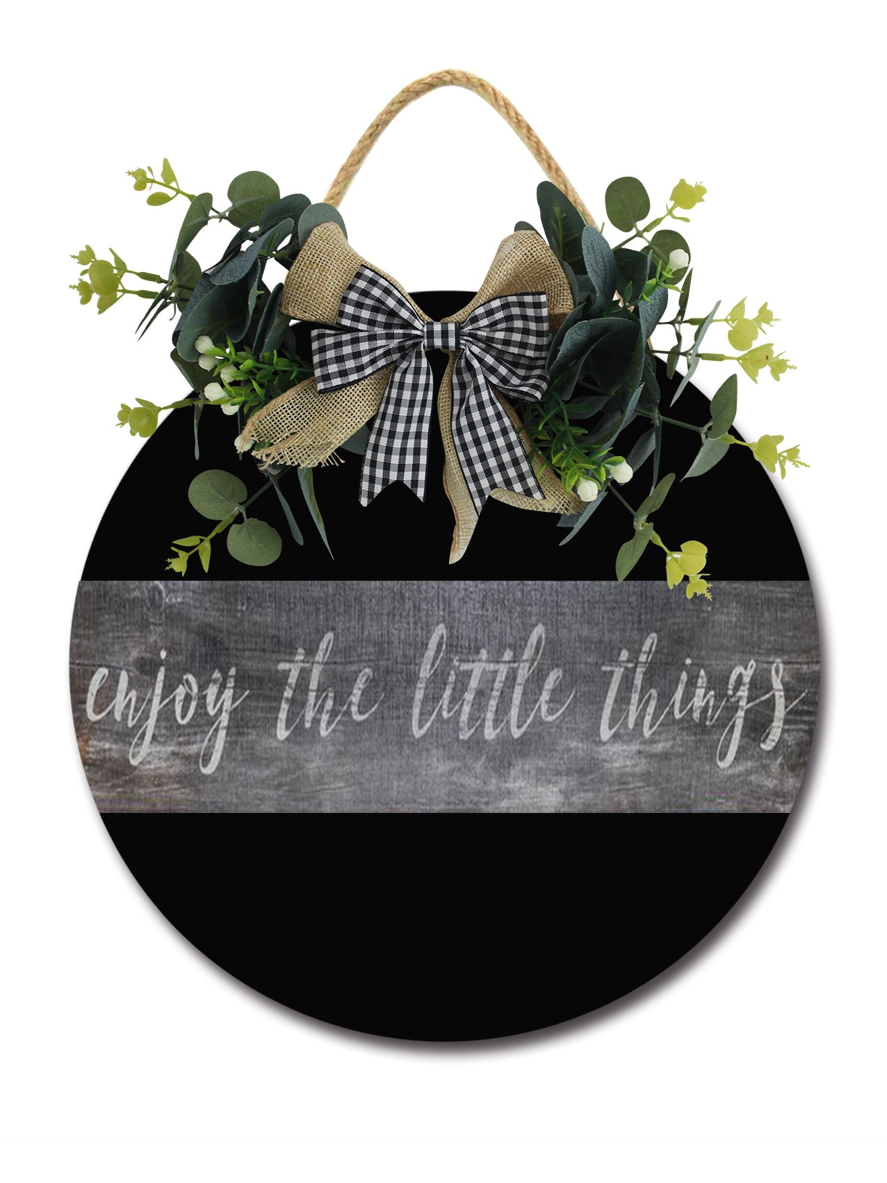 Eveokoki Door Decor Enjoy The Little Things Sign for Front Door Porch ...