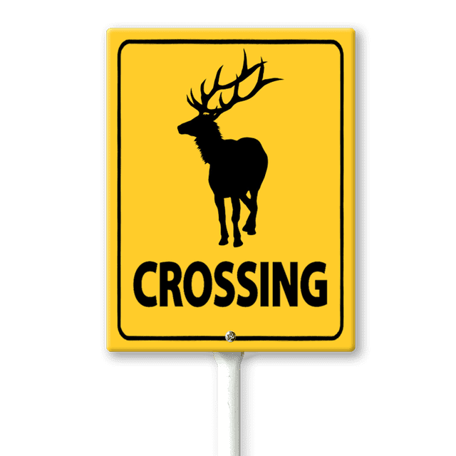 Eveokoki Elk Crossing Sign with Metal Stake -8x12inch Lawn Sign Sturdy ...