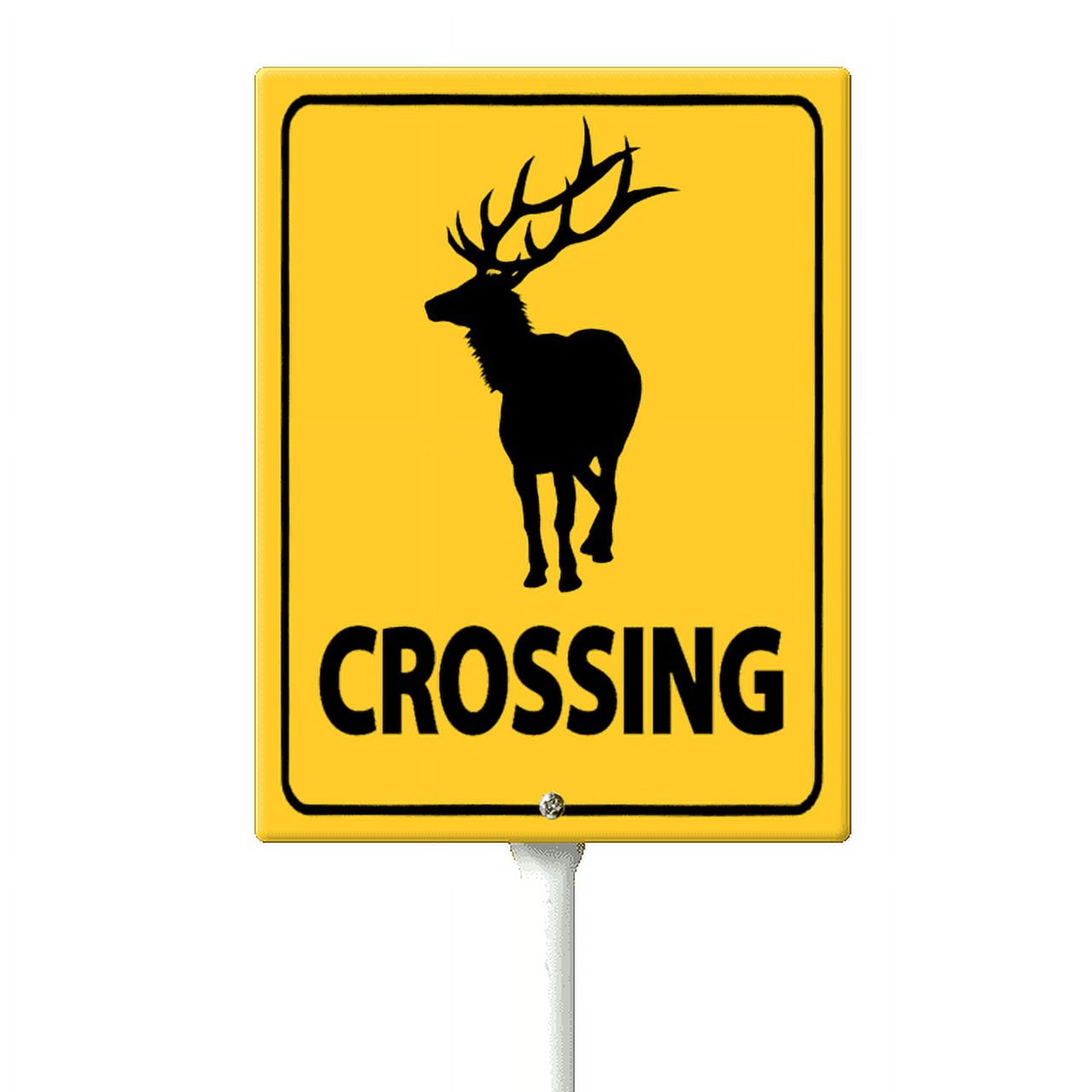 Eveokoki Elk Crossing Sign with Metal Stake -8x12inch Lawn Sign Sturdy ...