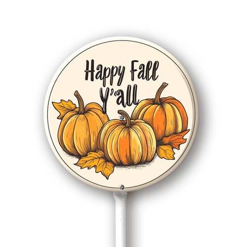 Eveokoki Fall Decorations Outdoor Happy Fall Y'all Aluminum Yard Sign with Stakes Autumn Harvest ...