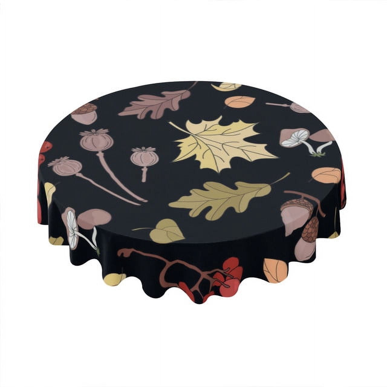 Eveokoki Fall Round Tablecloth,Harvest Tablecloth 60 inch,Autumn Maple ...