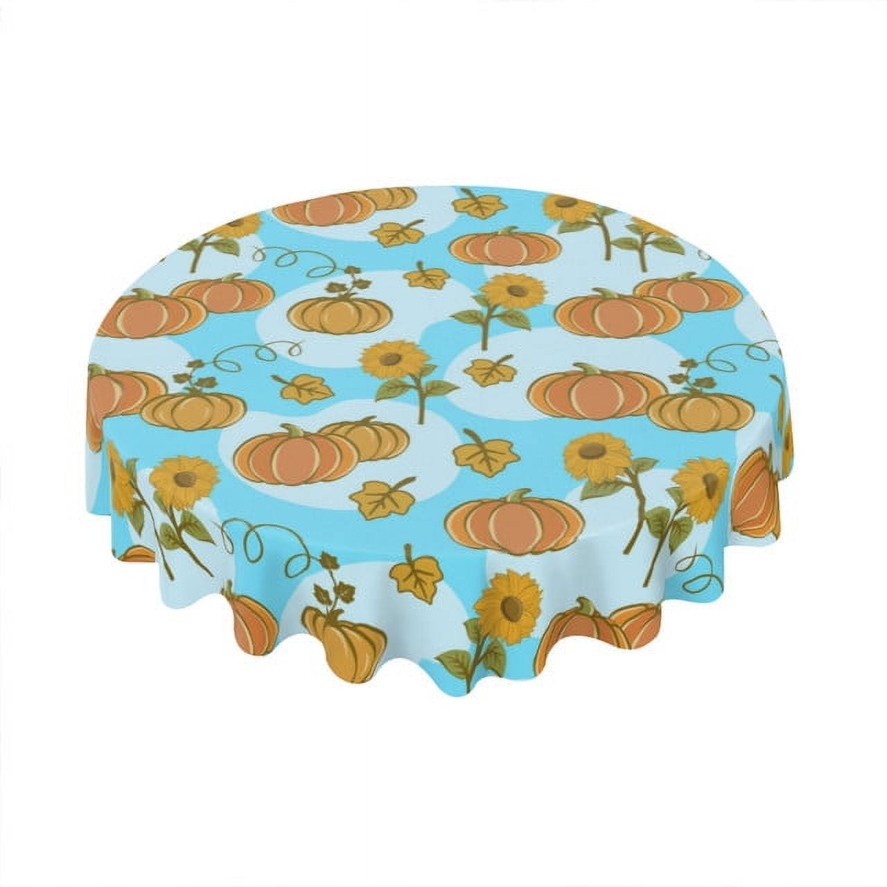 Eveokoki Fall Round Tablecloth,Harvest Tablecloth 60 inch,Pumpkins And ...
