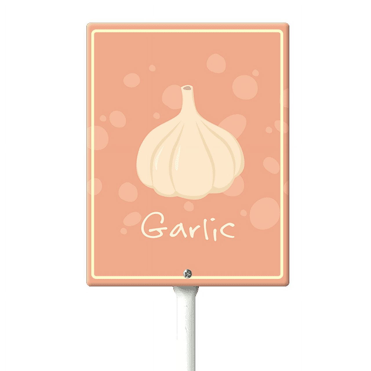 Eveokoki Farming Vegetable Garden Sign Garlic Sign with Stake 7x8.8inch ...