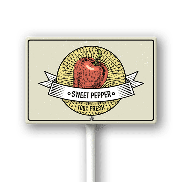 Eveokoki Farming Vegetable Garden Sign Sweet Pepper 12"x8" Rectangle ...
