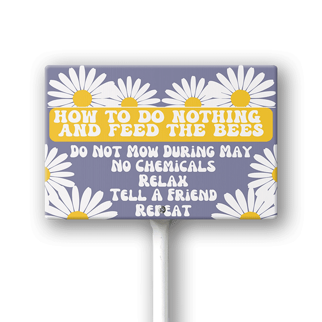 Eveokoki Feed The Bees Sign with Metal Stake 8 x 12 Inches No Mow May ...