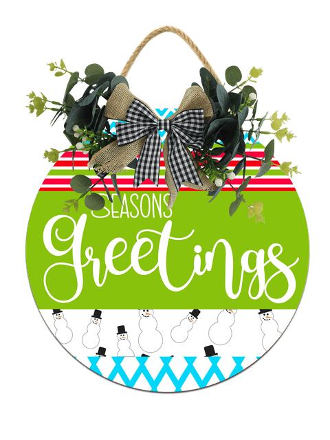 Eveokoki Front Door Porch Decorations Seasons Greetings Door Hanging ...