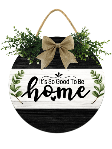 Eveokoki Front Door Wreath Porch Decor,It's So Good To Be Home Wooden ...