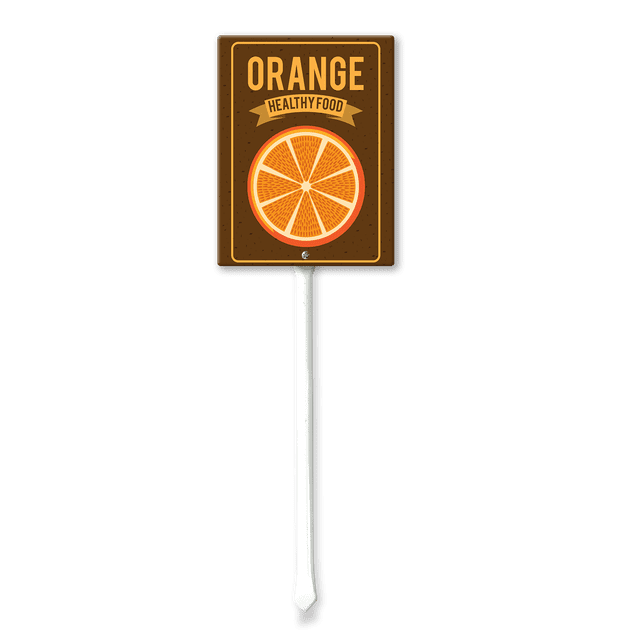 Eveokoki Fruit Signs For Garden With Stake Orange Yard Sign Vegetable ...