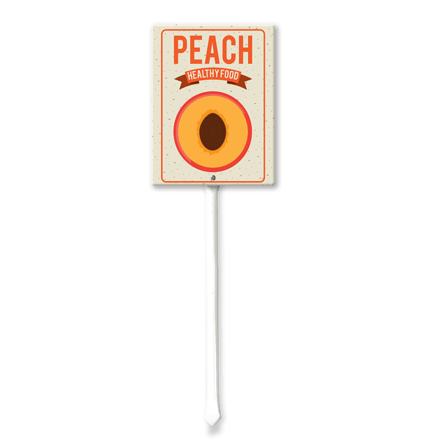Eveokoki Fruit Signs For Garden With Stake Peach Yard Sign Vegetable ...
