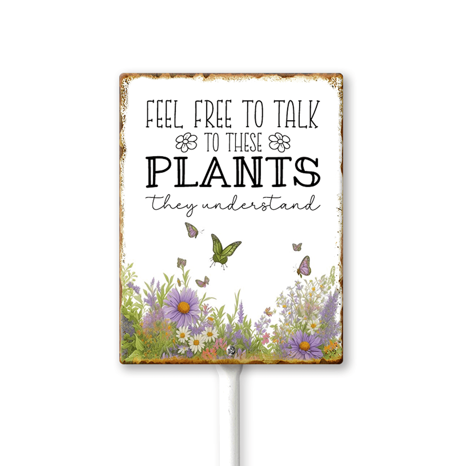 Eveokoki Garden Signs Feel Free To Talk To These Plants Sign with Stake ...
