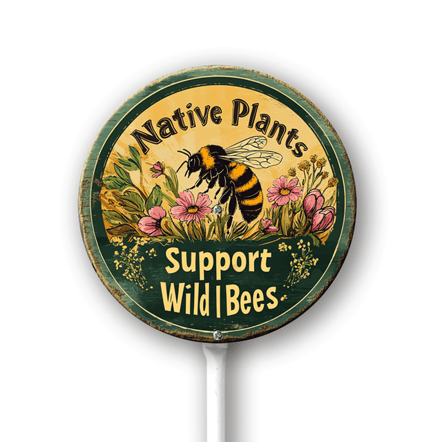 Eveokoki Garden Signs Native Plants Support Wild Bees Sign with Stake ...