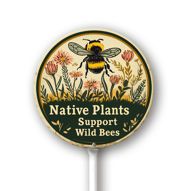 Eveokoki Garden Signs Native Plants Support Wild Bees Sign with Stake ...