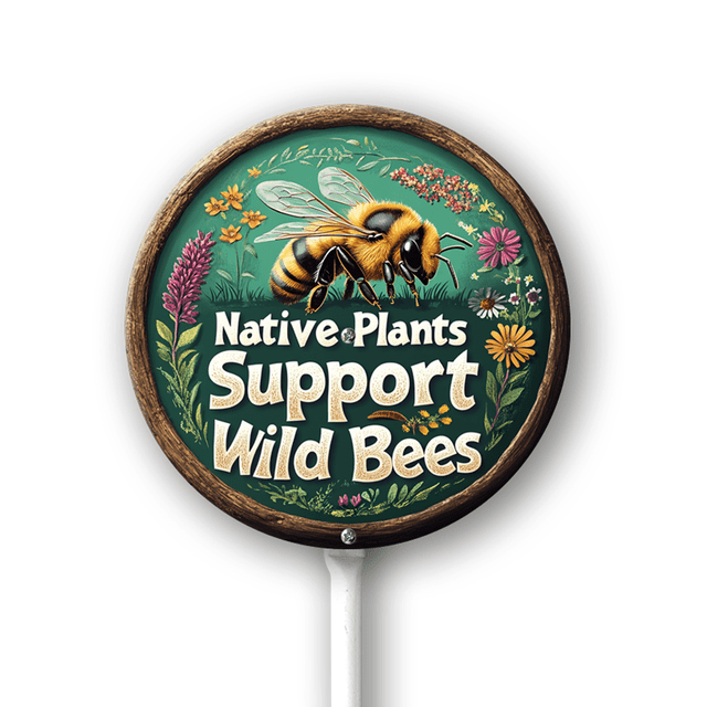 Eveokoki Garden Signs Native Plants Support Wild Bees Sign with Stake ...