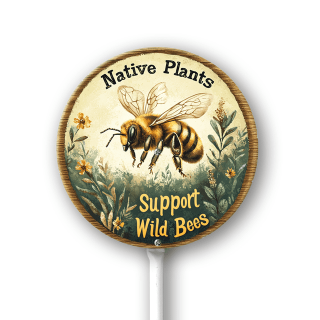 Eveokoki Garden Signs Native Plants Support Wild Bees Sign with Stake ...