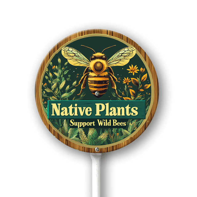Eveokoki Garden Signs Native Plants Support Wild Bees Sign with Stake ...
