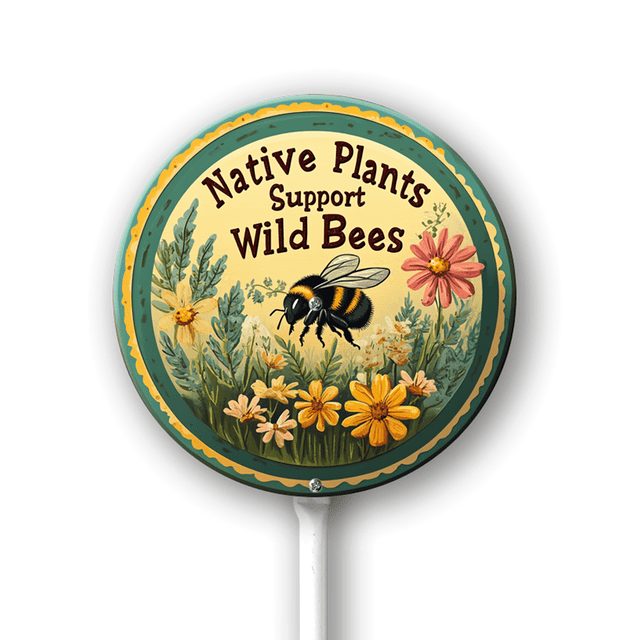 Eveokoki Garden Signs Native Plants Support Wild Bees Sign with Stake ...