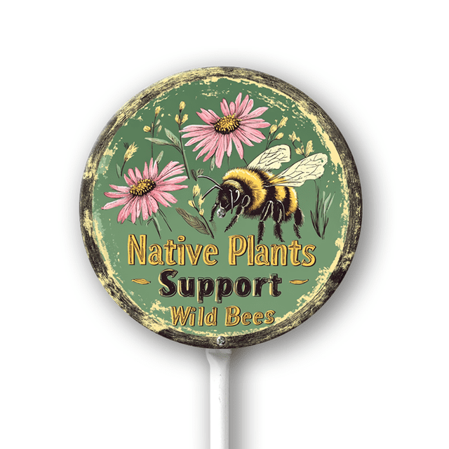 Eveokoki Garden Signs Native Plants Support Wild Bees Sign with Stake ...