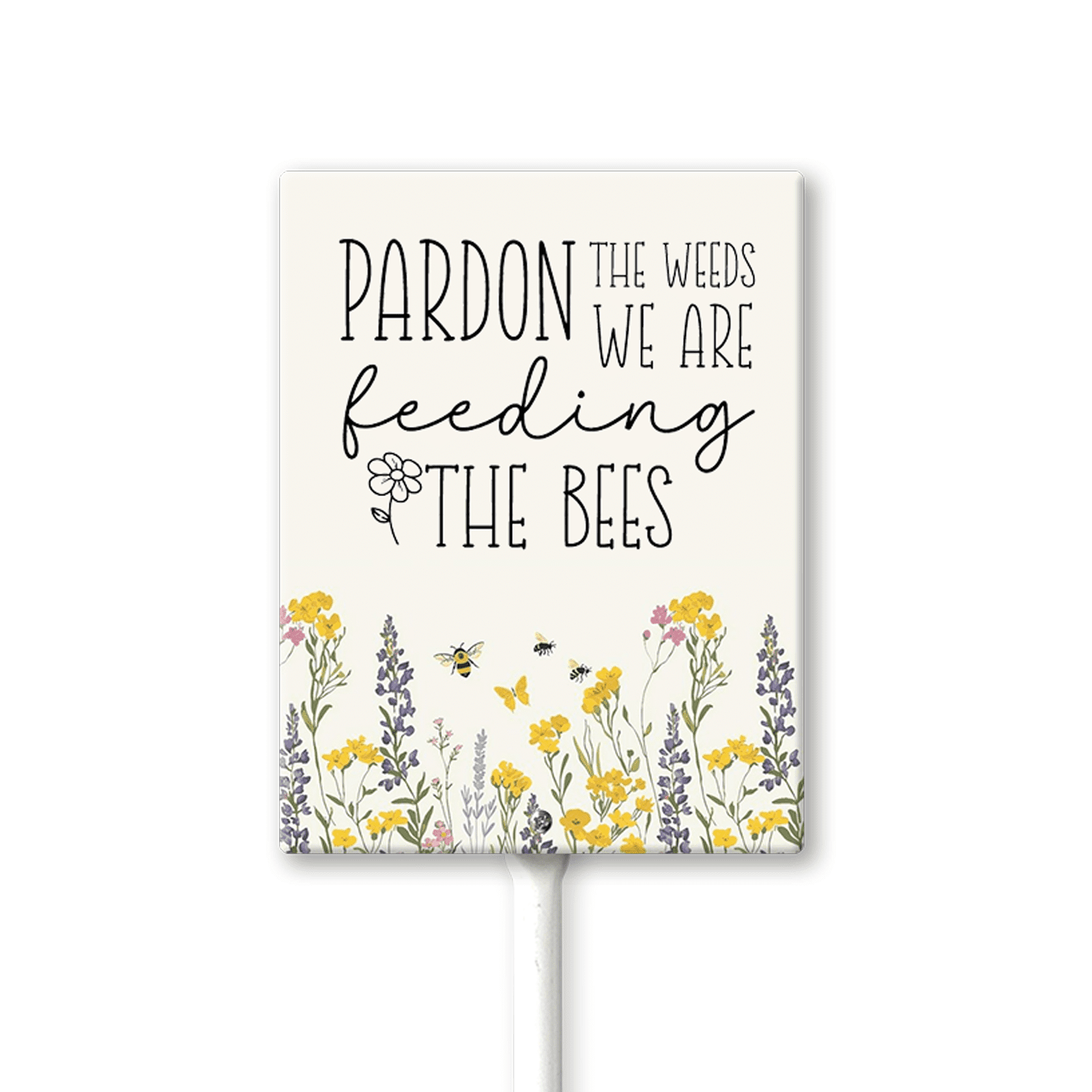 Eveokoki Garden Signs Pardon The Weeds Sign with Stake Outdoor Aluminum ...