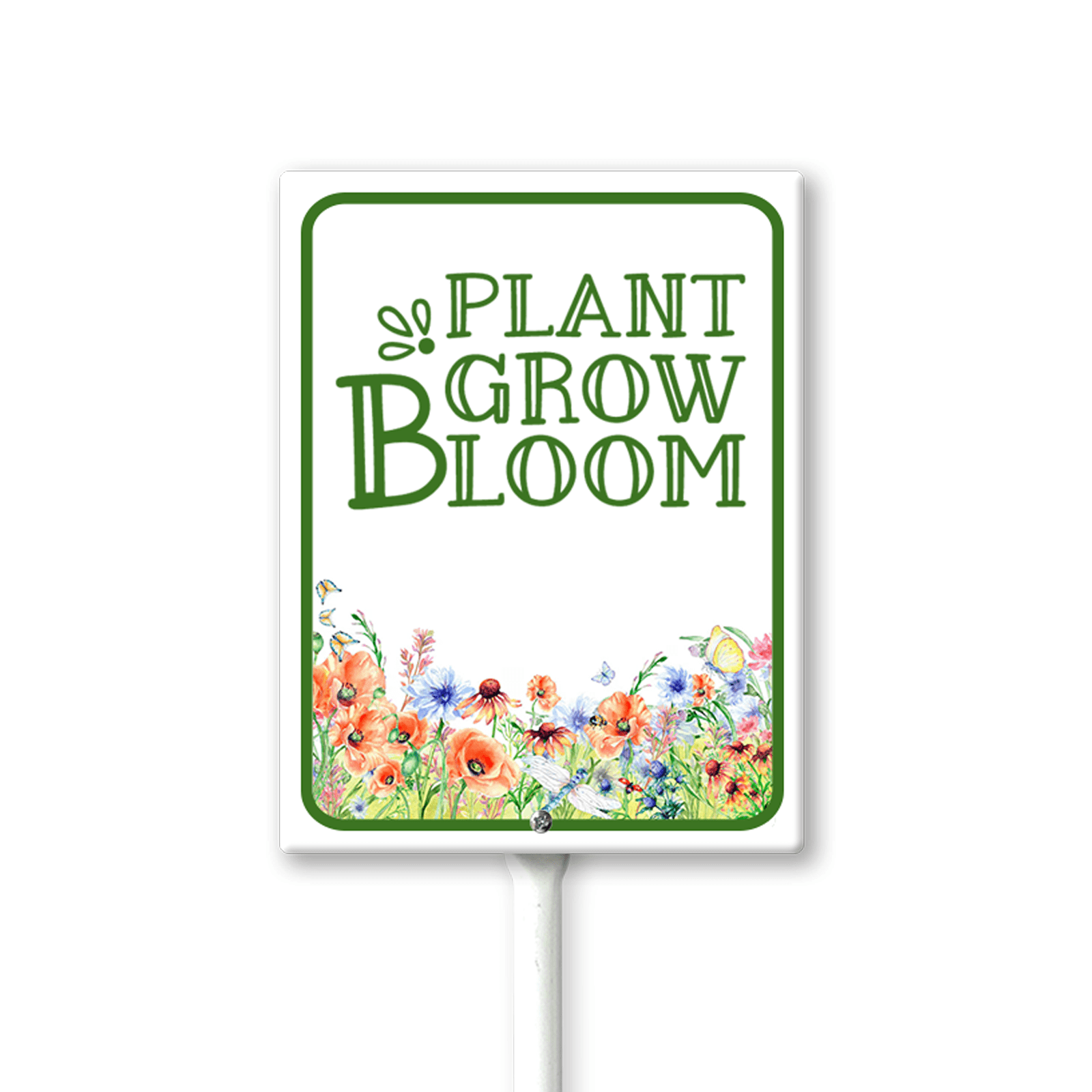Eveokoki Garden Signs Plant Grow Bloom Sign with Stake Outdoor Aluminum ...