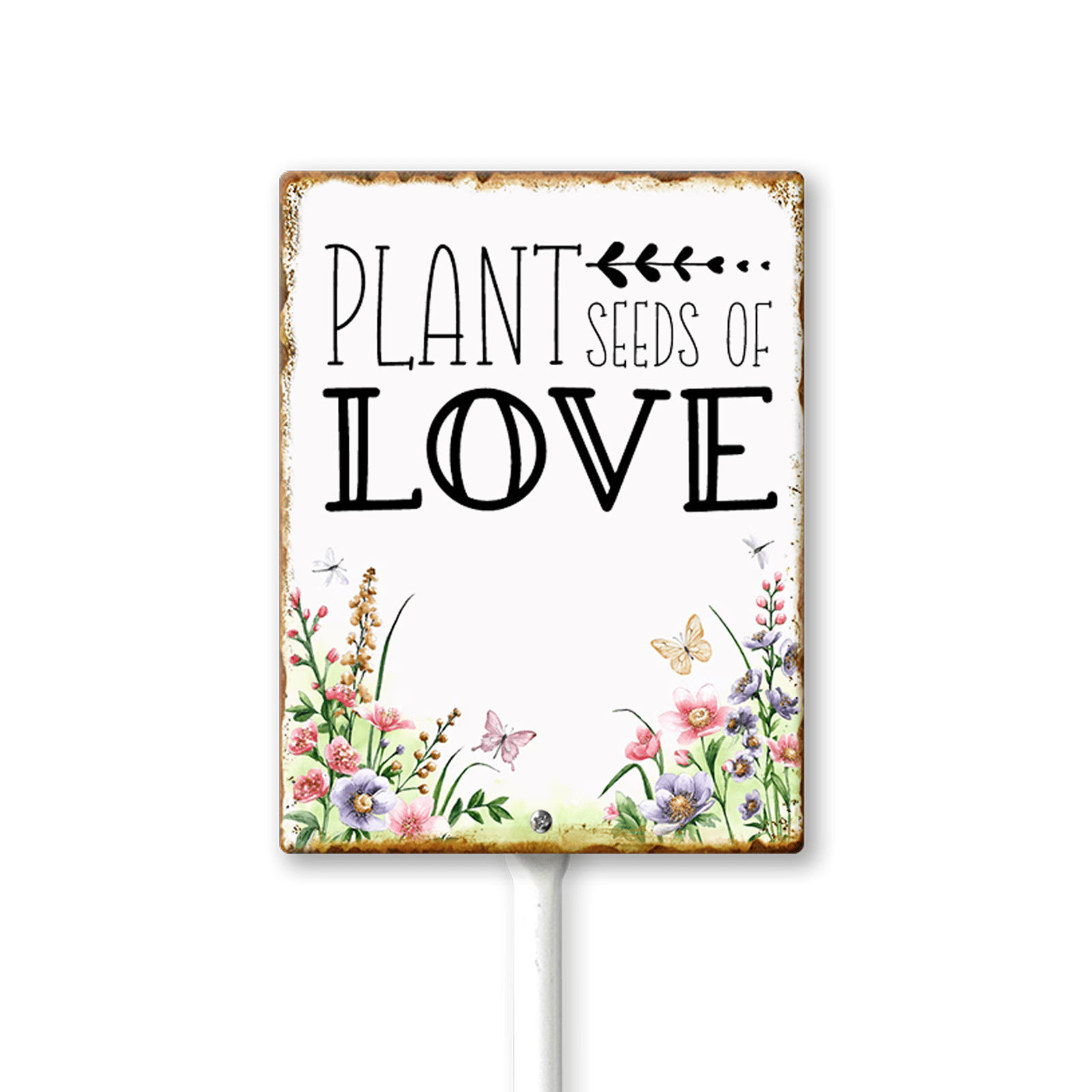 Eveokoki Garden Signs Plant Seeds Of Love Sign with Stake Outdoor ...