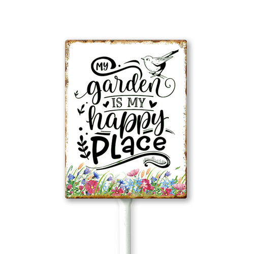Eveokoki Garden Signs My Garden Is My Happy Place Sign with Stake ...