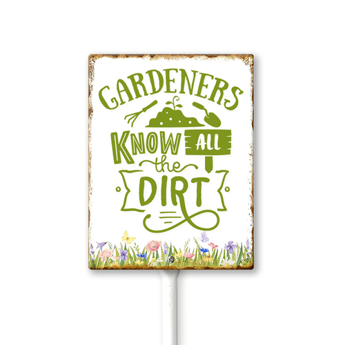 Eveokoki Garden Signs Gardeners Know All The Dirt Sign with Stake ...