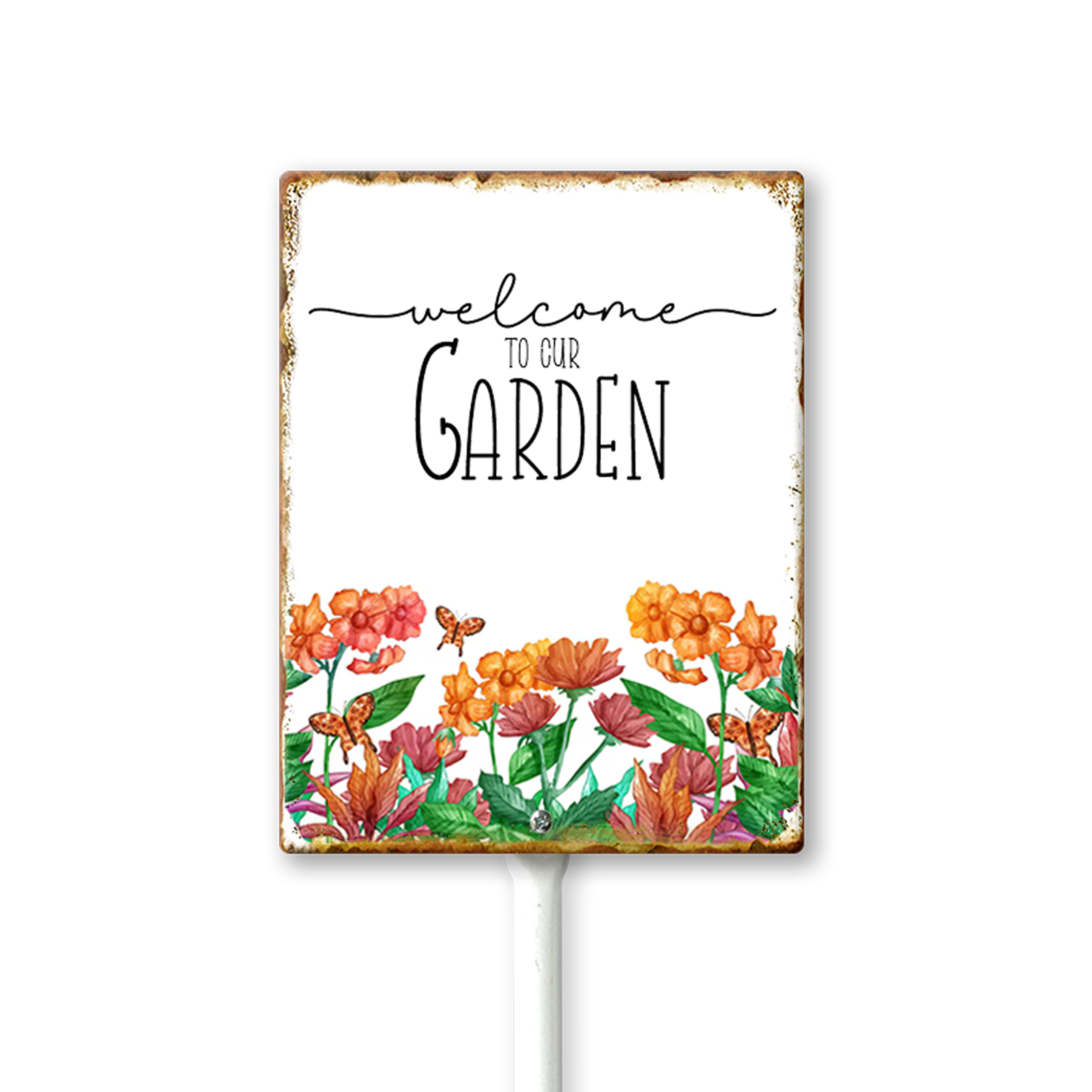 Eveokoki Garden Signs Welcome To Our Garden Sign with Stake Outdoor ...