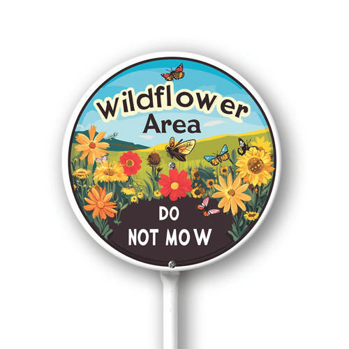 Eveokoki Garden Signs Wildflower Area Do Not Mow Sign with Stake ...