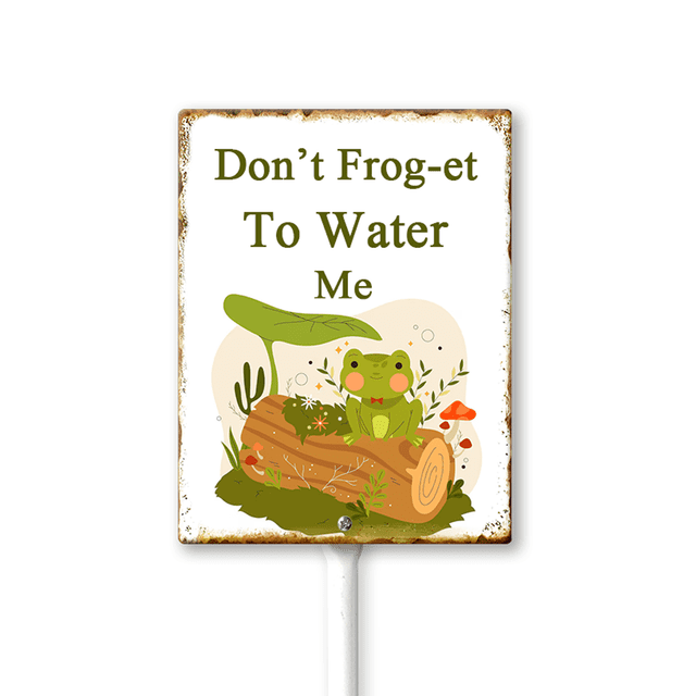 Eveokoki Garden Stakes Decorative Don't Frog-et To Water Me Garden ...