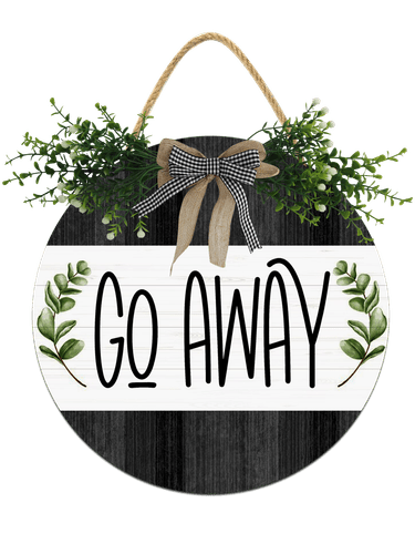 Eveokoki Go Away Sign for Front Door,11Inch Door Decor for Farmhouse ...