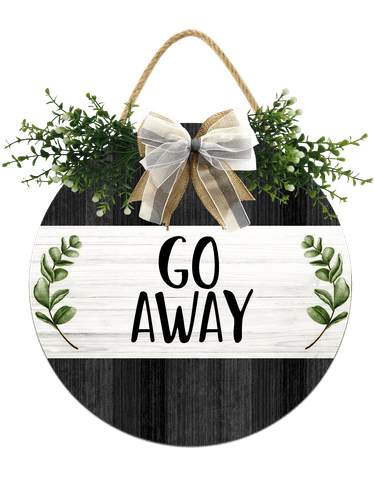 Eveokoki Go Away Sign for Front Door,11Inch Door Decor for Farmhouse ...