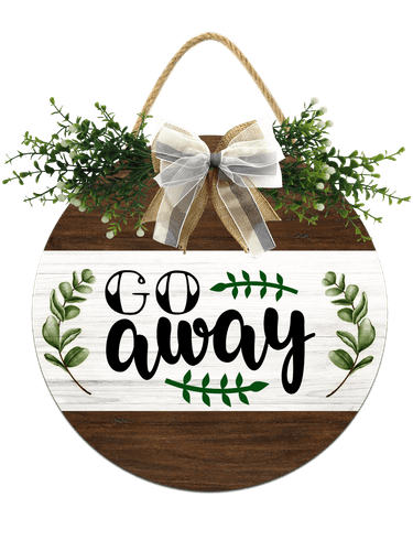 Eveokoki Go Away Sign for Front Door,12Inch Door Decor for Farmhouse ...