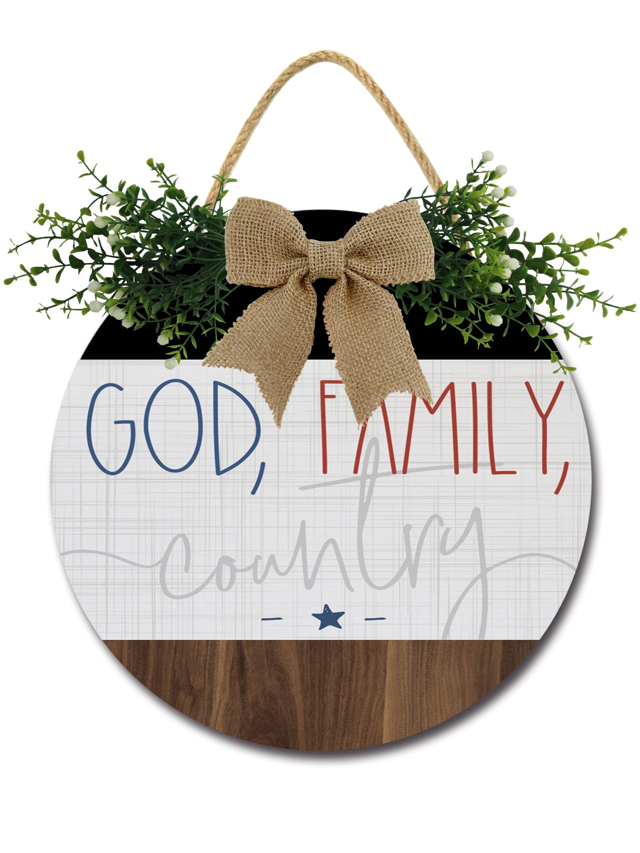 Eveokoki God Family Country Sign Farmhouse Wood Sign Front Porch Decor ...