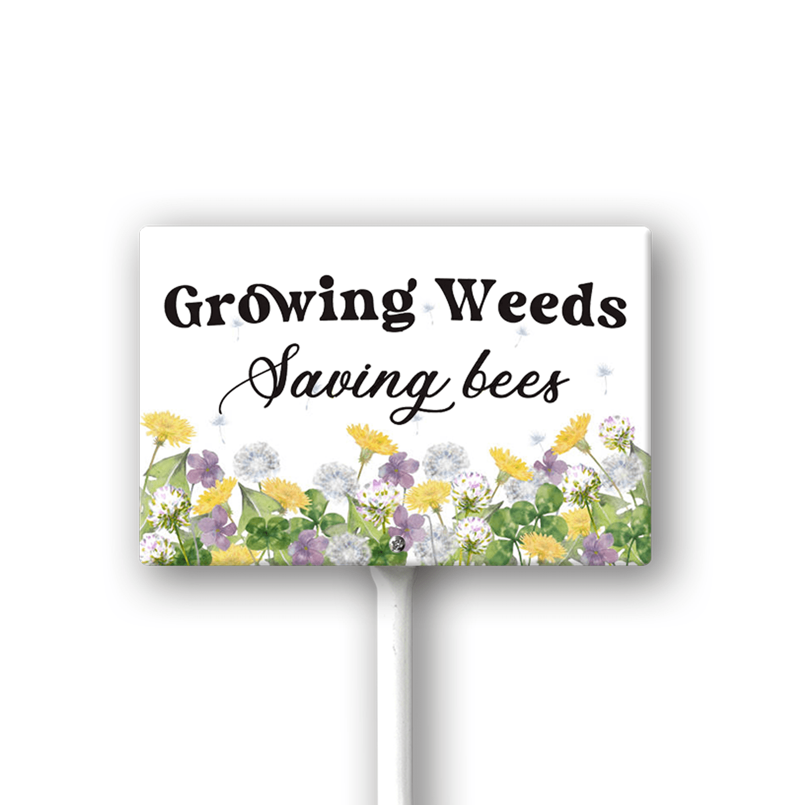 Eveokoki Growing Weeds Saving Bees Sign for Yard with Stake 12x8Inch ...