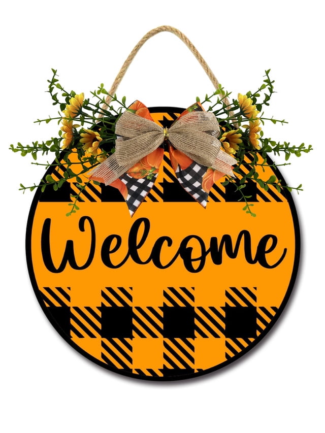 Eveokoki Halloween Decorations Door Sign, 12 Inch Rustic Welcome ... Eveokoki Halloween Decorations Door Sign, 12 Inch Rustic Welcome ...