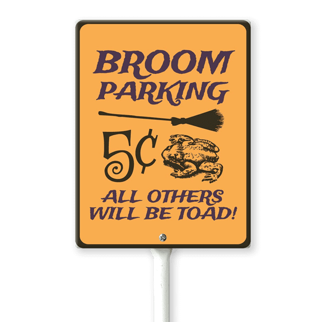 Eveokoki Halloween Yard Sign Broom Parking Decorations Yard Signs ...