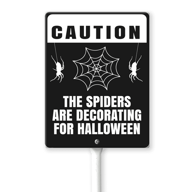 Eveokoki Halloween Yard Sign Caution Spider Are Decorating Decorations ...