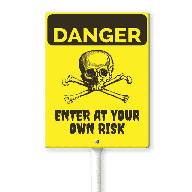 Eveokoki Halloween Yard Sign Danger Enter Own Risk Decorations Yard ...