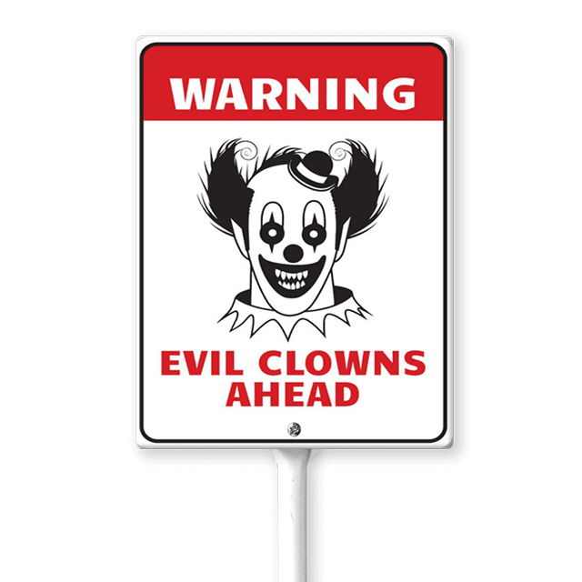 Eveokoki Halloween Yard Sign Evil Clowns Ahead Decorations Yard Signs ...