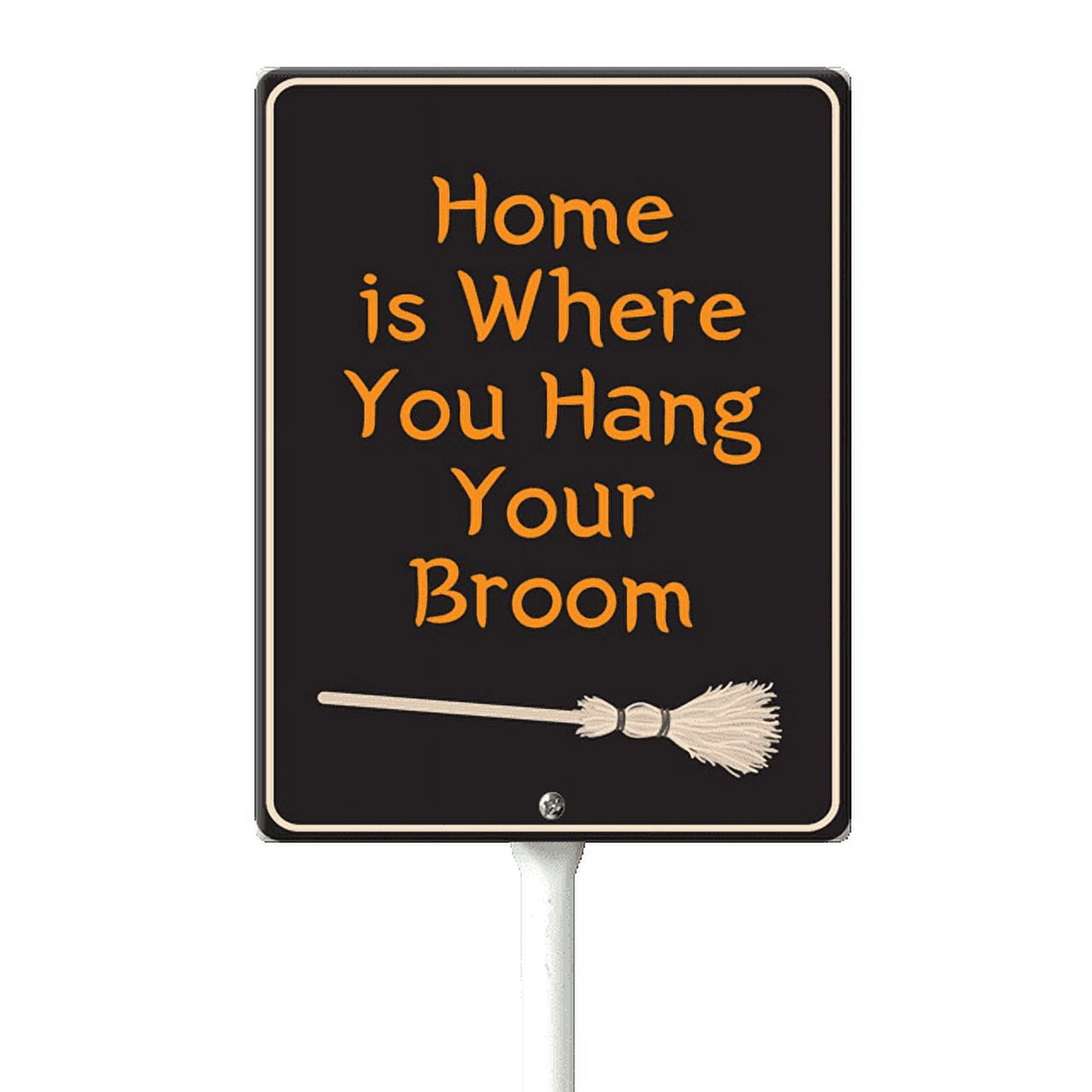 Eveokoki Halloween Yard Sign Home Is Whrere Hang Your Broom Decorations ...