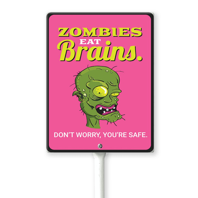 Eveokoki Halloween Yard Sign Zombies Eat Brains Decorations Yard Signs ...