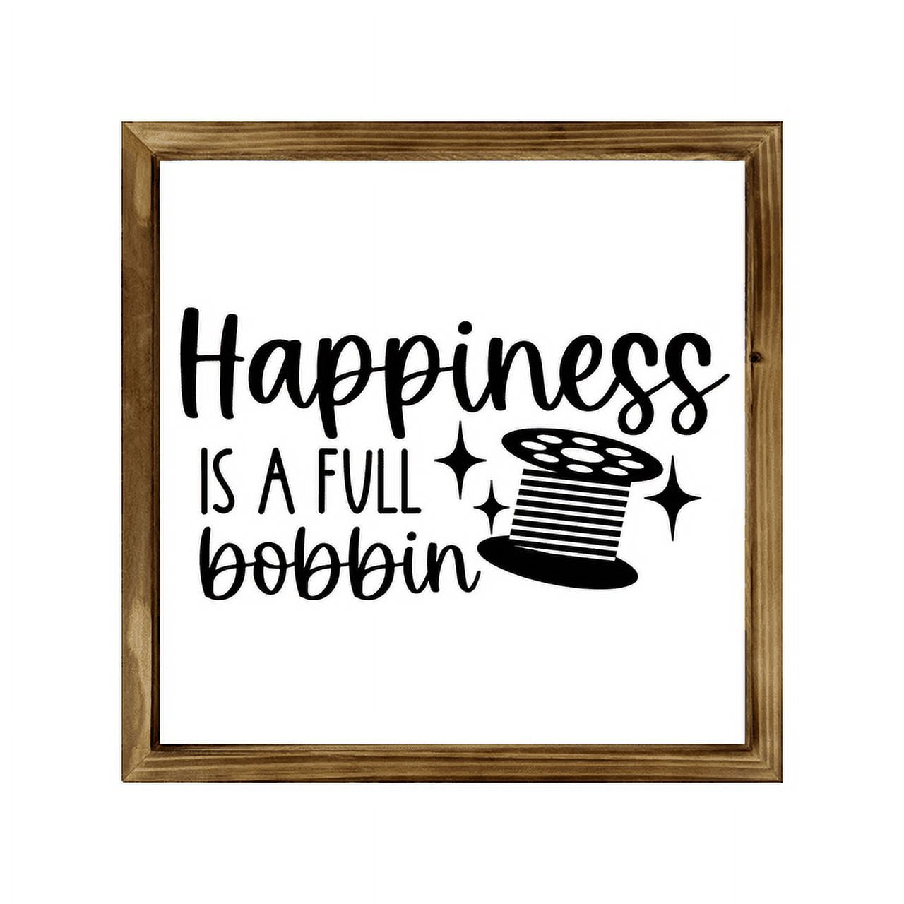 Eveokoki Happiness Is A Full Bobbin Wall Art for Home Bar Cafe Farm ...