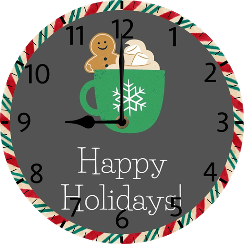 Eveokoki Happy Holiday Wood Wall Clock Frameless Battery Operated ...