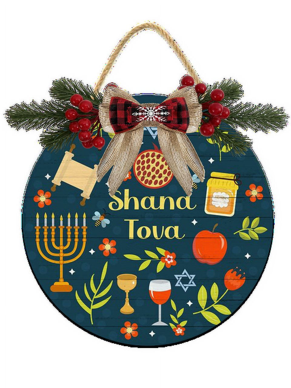 Eveokoki Happy Rosh Hashanah Front Door Sign Funny Wreaths Hanging ...
