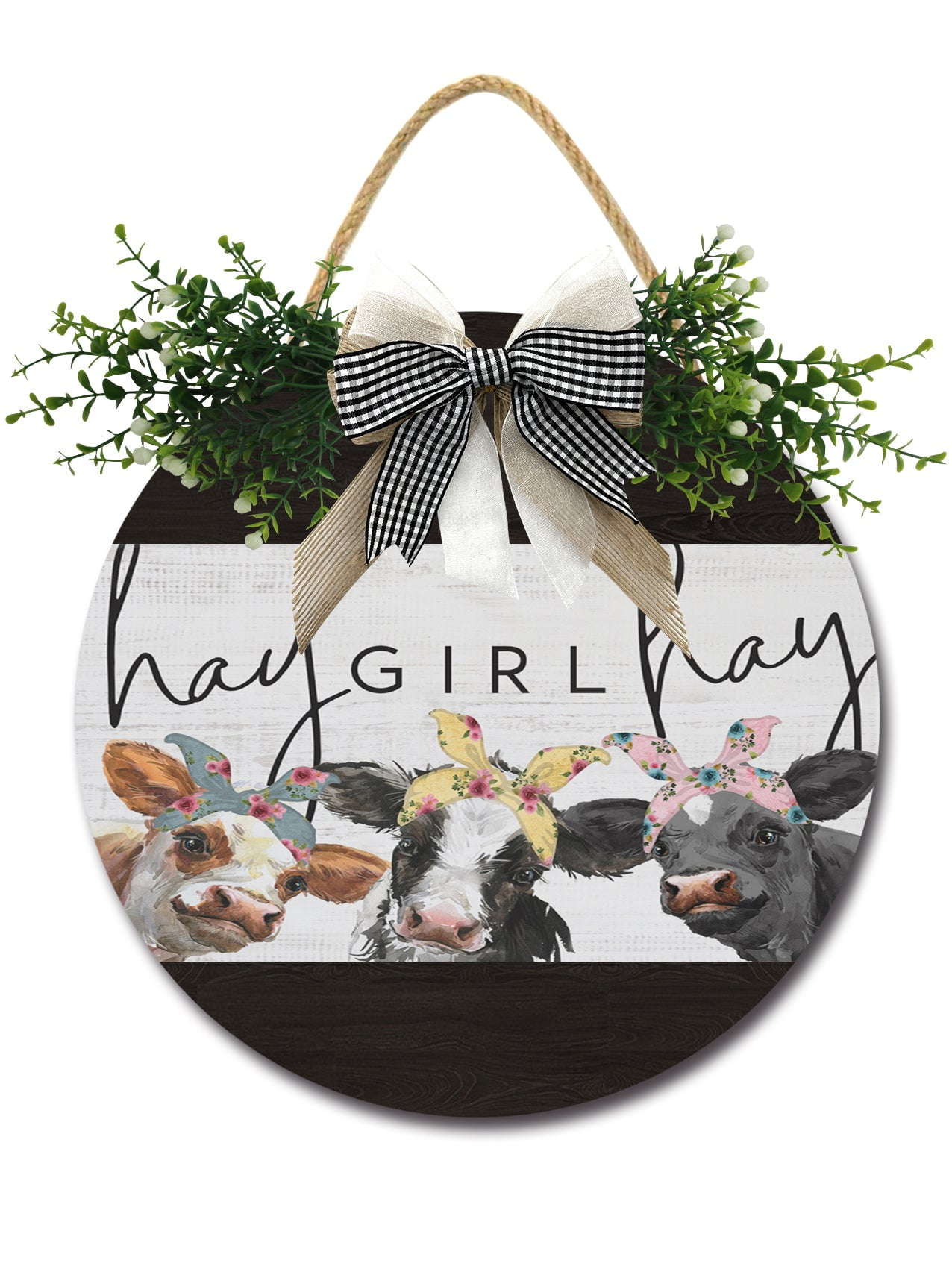 Eveokoki Hay Girl Hay Sign Farmhouse Wood Sign Front Porch Decor Rustic ...