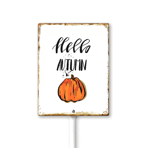 Eveokoki Hello Autumn Yard Sign With Metal Stake Fall Decor Aluminum ...